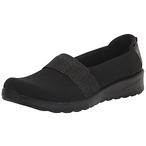 BZees Women's Gracie Slip-On Loafer, Black, 9 Wide