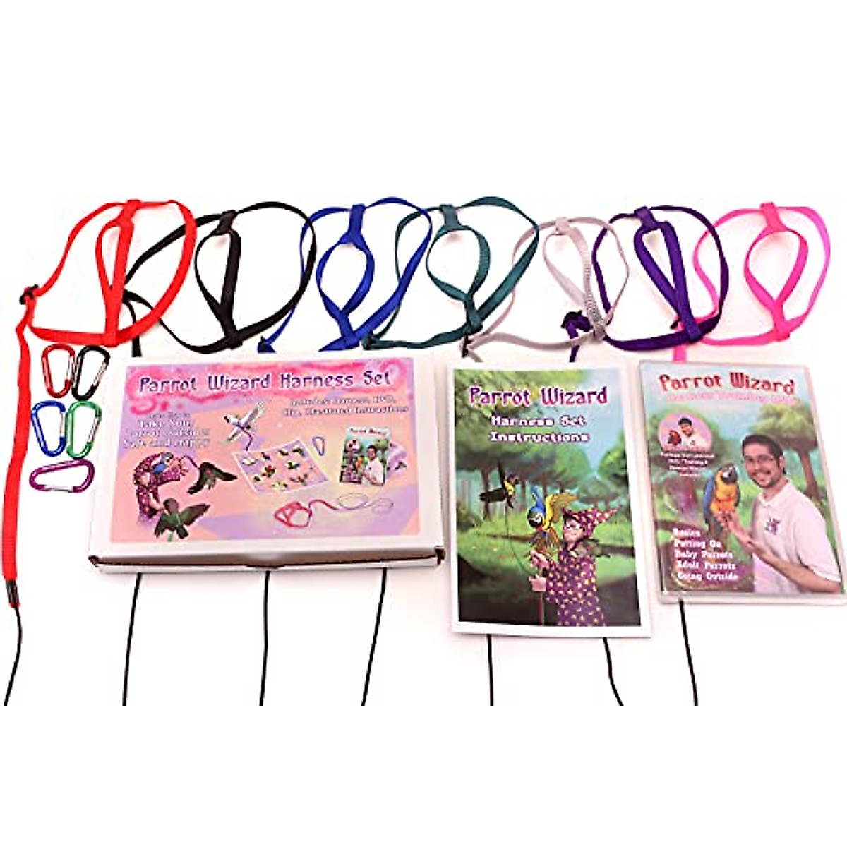 Parrot Wizard Bird Harness Set (XL, Pink)