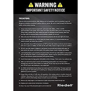 Riedell RW Wave Roller Skate - Quad Roller Skates for Indoor/Outdoor | Black | Size 10