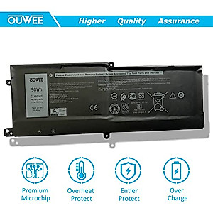 OUWEE DT9XG Laptop Battery Compatible with Dell Alienware Area-51m R1 R2 D1968W D1968B D1969PW D1733B D1746W D1735DB D1733PB D1766W D1748DW D1746B D1766B D1741DB Series 07PWKV 0KJYFY 11.4V 90Wh