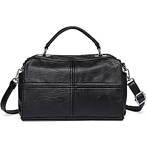 VASCHY Crossbody Bags for Women, Vegan Leather Top Handle Satchel Handbag Fashion Shoulder Bag Purse Black