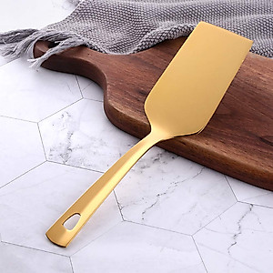 Lasagna Server, BuyGo Gold Pizza Shovel Cookware Stainless Steel Pie Server, Mirror Polish & Dishwasher Safe