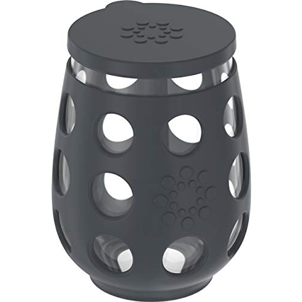 Lifefactory Wine Glass with Wine Covers and Protective Silicone Sleeve, 4 Count (Pack of 1), Carbon, Dusty Purple, Aqua Teal, Stone Gray