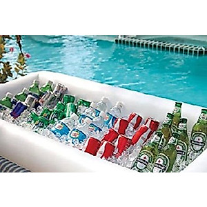 Sorbus White Inflatable Drinks & Food Serving Bar with Drain Plug (3 Salad Bars)