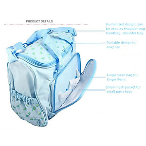 4 pcs Baby Diaper Bag Tote,Mommy Bag for Hospital,Maternity Tote, Waterproof, Multi-Functional, Large Capacity for Mom and Dad (Blue)