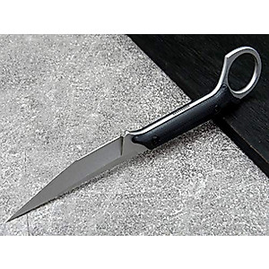 Ccanku C1140 Fixed Blade Knife,D2 Blade G10 Handle Claw Knife EDC Tool Knife,Utility Knife for Outdoor, Survival, Hiking, Camping(Silver)