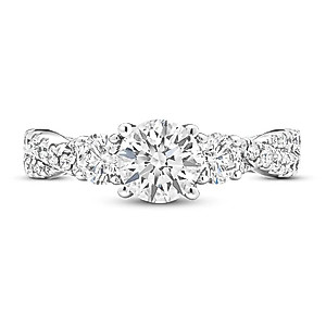 Molioaki 1.5 Carat (ctw) moissanite engagement rings for women Platinum Plated Silver ring moissanite rings- 6.5-