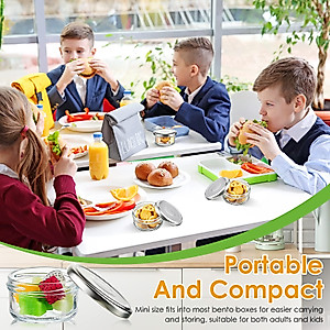 Sabary 24 Pcs 2.5 oz Salad Dressing Container Reusable Glass Condiment Containers with Lids Glass Food Storage Containers Small Glass Jars Sauce Containers for Lunch Box Picnic Travel, Silver Lids