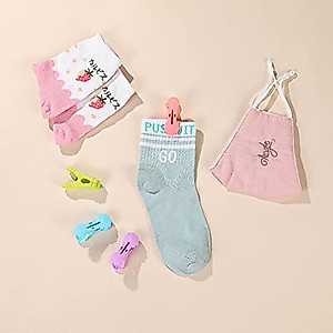 HSCGIN 24pcs Flower Shape Clothes Clips 60x15mm Windproof Photo Paper Pegs Craft Clips for Cloth Drying Hanging Clothespins