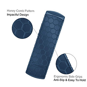 CaseBot Remote Case for Roku Voice, Express HD / 4K+, Ultra LT Enhanced Voice, Express 3930, Premiere+ 3921, Streaming Stick+ Remote, Honey Comb Anti Slip Shockproof Silicone Cover, Cyan Blue