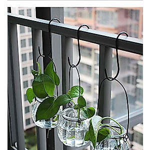 11 Pack Heavy Duty S Hooks Black Steel S Shaped Hooks for Hanging Pans Pots Plants Bags Towels Kitchen Hooks Hanger, Large 3.5 inch