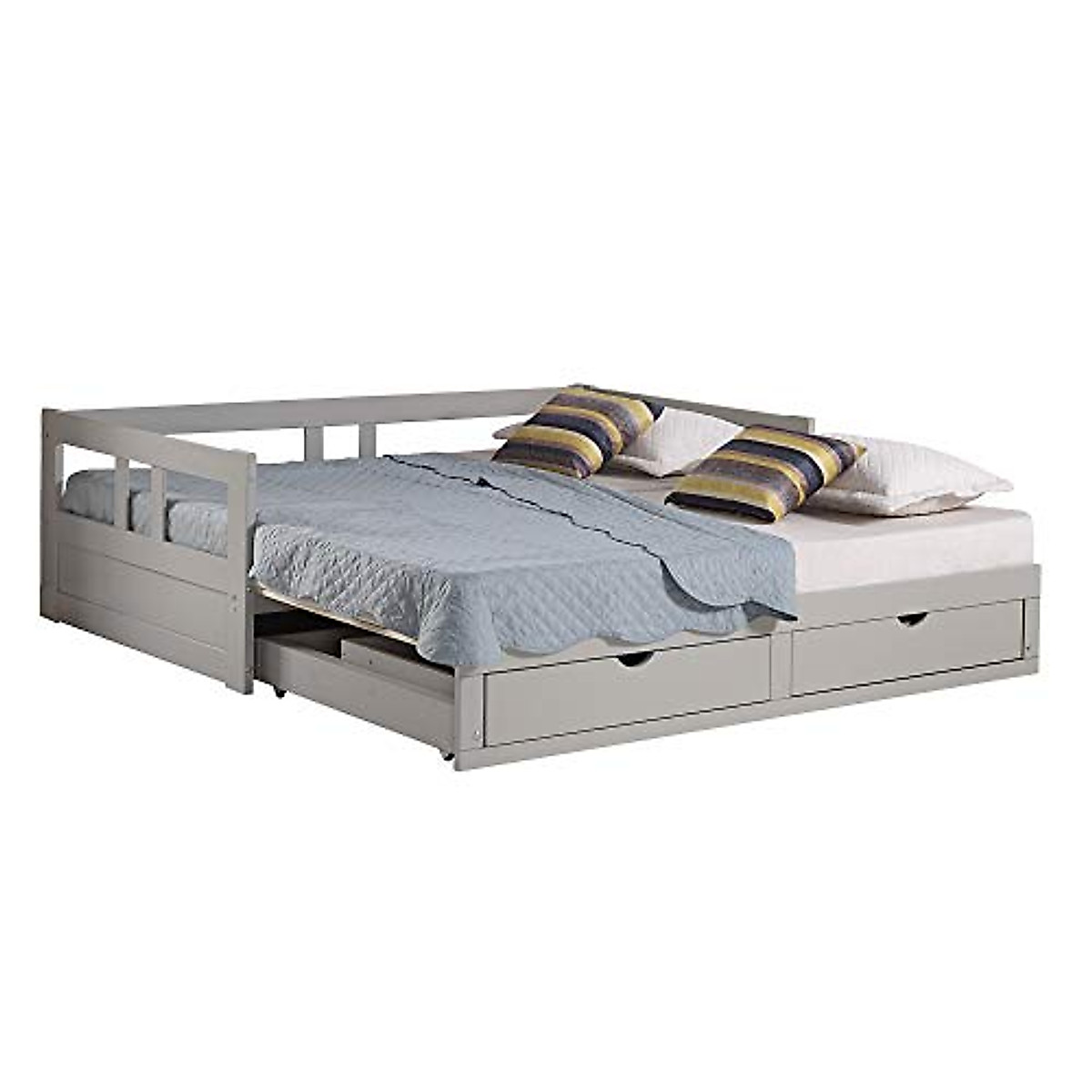 Alaterre Furniture Melody Extendable Bed Daybed, Dove Gray