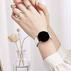 Vanjua Bands Compatible with Samsung Galaxy Watch 5 Band 40mm 44mm, Galaxy Watch 5 Pro Bands 45mm, 20mm Soft Silicone Sport Replacement Strap for Galaxy Watch 5 Band Women Men (Starlight)