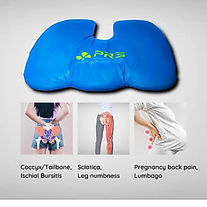 PURAP Coccyx Seat Cushion – Relief from Tailbone, Lower Back, Sciatica, Ischial and Pregnancy Related Pain – for Office Computer Chairs, Cars and Gaming Chairs – Fluid 3D Flotation Technology (Blue)