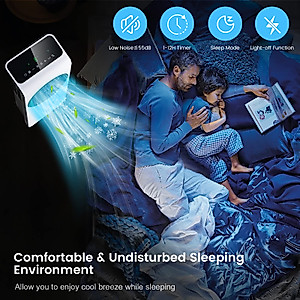 ARLIME Evaporative Air Cooler, 3-in-1 Portable Air Conditioner, AC Fan w/ 3 Modes, 24 Speeds Settings, 12H Timer & Remote Control, Swamp Cooler for Office, Bedroom, Home