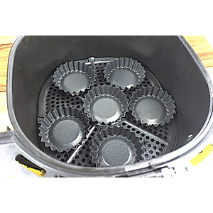 StyleMbro Air Fryer Muffin Pan Single Mini Individual 3.1" Nonstick Teflon Coated for Baking Muffin Donut Tart Cupcake Accessory Aluminum Carbon Steel (Tart, 3)