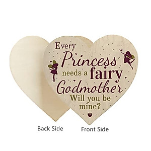 Dadaly Decor Godmother Plaque Will You Be My Godmother Proposal - Best Godmother Gift Wooden 4 x 4 inch (A)