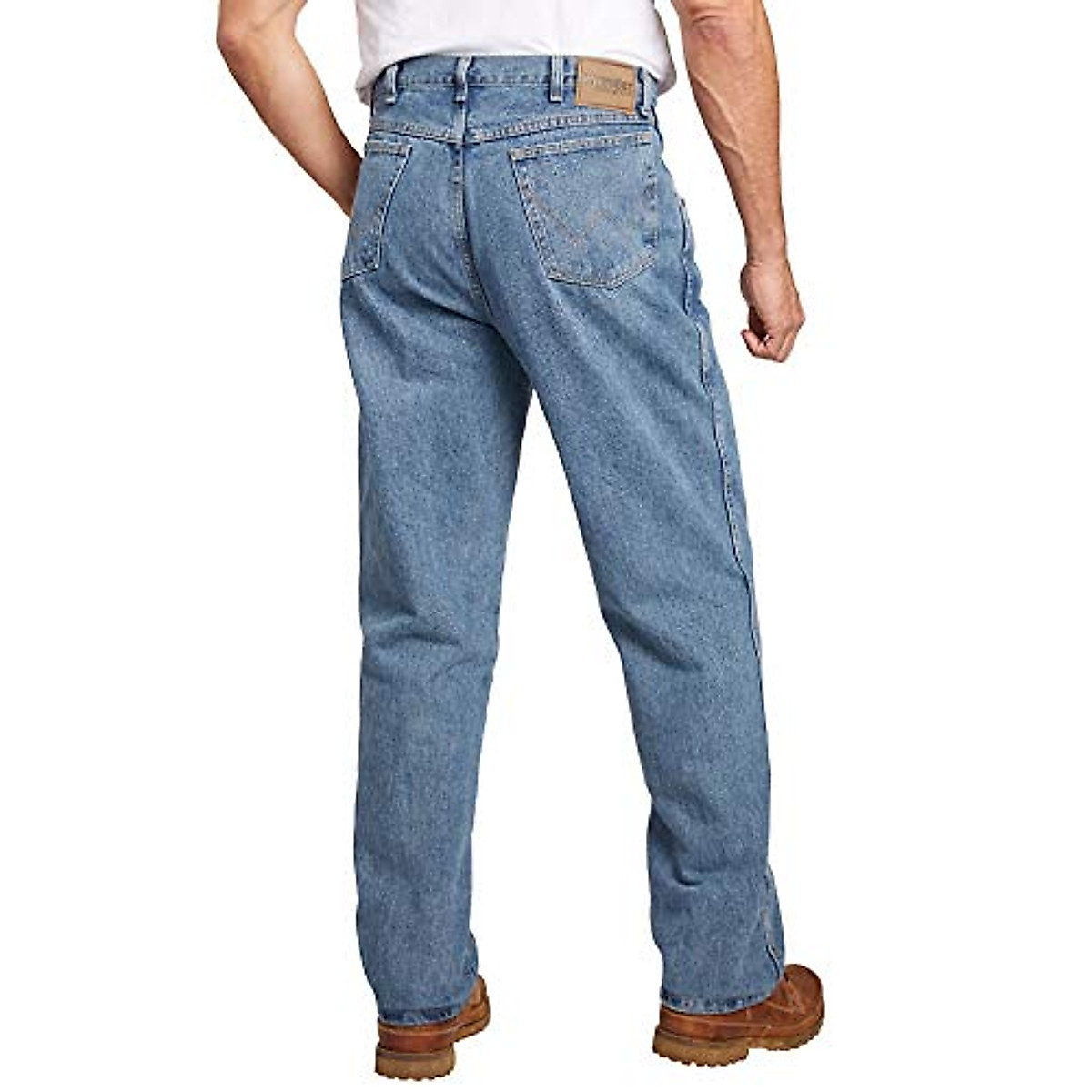 Wrangler Men's Big Rugged Wear Relaxed Fit Jean ,Overdyed Black,54x28