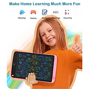 Cousper LCD Writing Tablet, 2 Pack 10 Inch Doodle Board Toys for Toddlers Kids, Colorful Drawing Tablets for 3 4 5 6 7 8 Years Old Boys and Girls, Educational Learning Toys Birthday Gifts, Blue+Pink