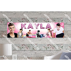 Justins Biebers #1-8.5"x30" Personalized Name Poster, Customize Name Sign, Birthday Party Banner