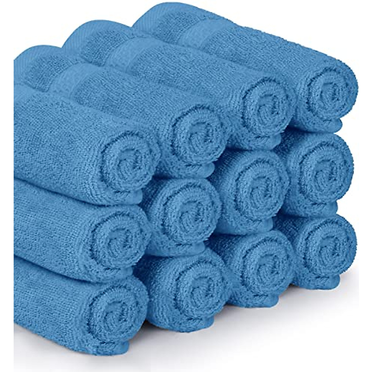 Utopia Towels [12 Pack Premium Wash Cloths Set Towel (12x12 Inches) 100% Cotton Ring Spun, Highly Absorbent and Soft Feel Essential Washcloths for Bathroom, Spa, Gym, and Face Towel (Electric Blue)