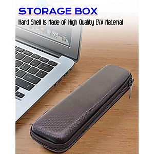 Oythiem Slim Hard Pen Cases for Adults, Travellers, Insulin Travel, Thin Black Pencil Case Hard Shell, Small Waterproof Pencil Box Organizer for Apple Pencil Usb C, Headphones, Executive Fountain Pens