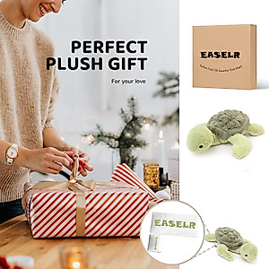 EASELR WeightedPlush Cute Turtle Stuffed Animals, 12" Soft Sea Turtle Plush Toy Tortoise Plushies Pillow Gifts for Kids Girlfriend Birthday Christmas Mother's Day