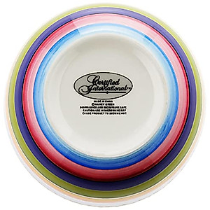 Certified International Tequila Sunrise Ice Cream Bowl, 5.25-Inch, Assorted Designs, Set of 4