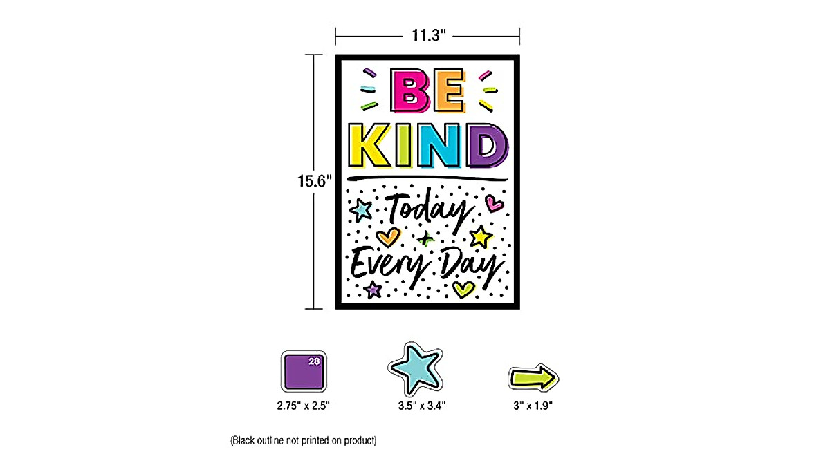 129 Pcs. Kind Vibes Bulletin Board Set for Classrooms