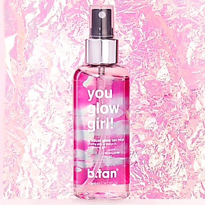 b.tan Face & Body Self Tanner Mist | You Glow Girl - Lightweight, Daily Gradual Sunless Tanner Mist For Glowing Skin All Day Long, Quick Drying, Streak-Free, Vegan, 3.38 Fl Oz