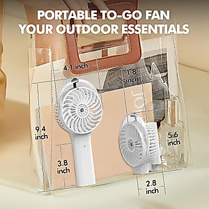 MORECORE Portable Misting Fan, 180° Foldable Handheld Personal Fan with Mist Spray, 3 Adjustable Wind Speeds, USB Rechargeable for Travel Outdoors Makeup Camping Home Office (White)