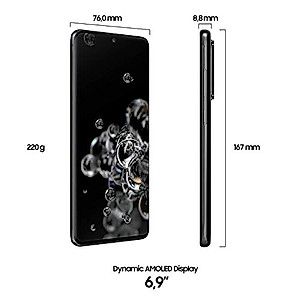 Samsung S20 Ultra 5G Factory Unlocked SM-G988U1 Cosmic Black 128GB - US Warranty (Renewed)