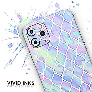 Design Skinz Iridescent Dahlia v4 - DesignSkinz Protective Vinyl Decal Wrap Skin Cover Compatible with The Apple iPhone 12 Pro (Full-Body, Screen Trim & Back Glass Skin)