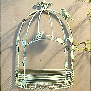 8.66"Art Wall Decor Metal Floating Shelves Hanging Bird Cage Display Rack Wall Mounted Storage Rack Indoor Outdoor Garden Decoration Wall Shelf Plant Stand Bedroom Livroom Office Sofa Cafe Home Decor