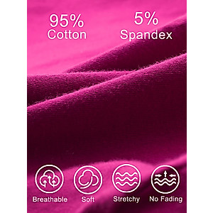 dorcastimo Women's Cotton Stretch Underwear Mid Rise Full Coverage Panties MultiPack Regular & Plus Size(X-Small, Black/Mixed Blood/Purple/Blue/Pink/White)