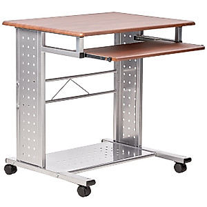 Safco SOHO Mobile Workstation, Medium Cherry/Metallic Gray