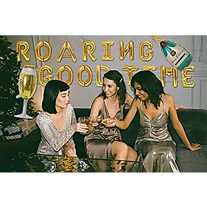 LaVenty Set of 15 Roaring Good Time Balloons Great Gatsby Party Decoration Roaring 20s Party Balloons Roaring Twenties Decorations Flapper Party Decor