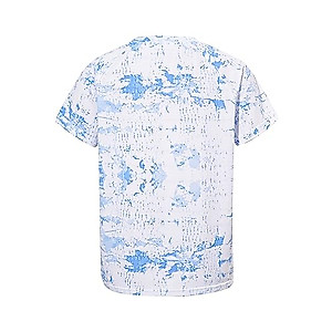 Mufeng Kids Boys Girls Quick Dry Breathable Raglan Sleeve T-Shirt Sun Protection Shirts for Workout Football Basketball Blue 9-10 Years