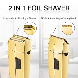 2 in 1 Professional Men's Electric Shaver Razor Foil Shaver Bald Head Shaver Barber Professional Hair Beard Trimmer Grooming Kit