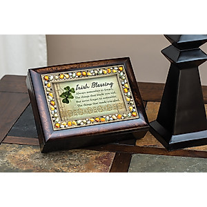 Cottage Garden Irish Blessing Always Remember Earth Tone Jewelry Music Box Plays When Irish Eyes are Smiling