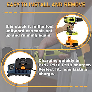 [Upgraded to 3.6Ah] 2 Pack P100 Replacement for 18V Ryobi Battery Compatible with Ryobi 18V Battery Replace for P101 ABP1803 BPP1820 1322401 1400672 130224007 Battery Cordless Power Tools (Orange)