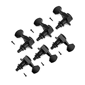 Bogart Locking Guitar String Tuning Pegs Sealed Machine Heads Tuners Tuning Keys 3 Left 3 Right for Electric Guitar or Acoustic Guitar Black., TP 21-BK-3L 3R-1