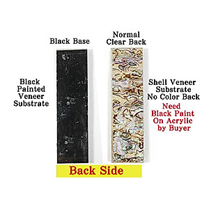 1 Pair of 140x38x6mm New Zealand Paua Abalone Veneer Acrylic Knife Blank Handle Holder (Green Abalone-Normal No Handling, 140mmx38mmx6mm)