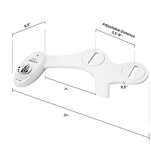 LUXE Bidet NEO 110 - Fresh Water Non-Electric Bidet Attachment for Toilet Seat, Adjustable Water Pressure, Rear Wash (White)