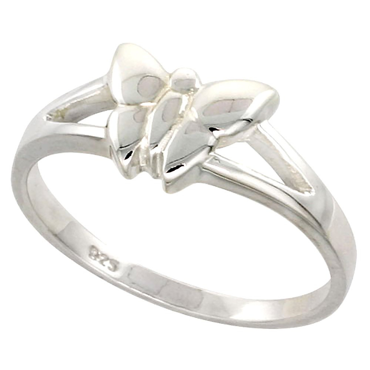 Sterling Silver Butterfly Ring Flawless Quality Finish 5/16 inch wide, size 6