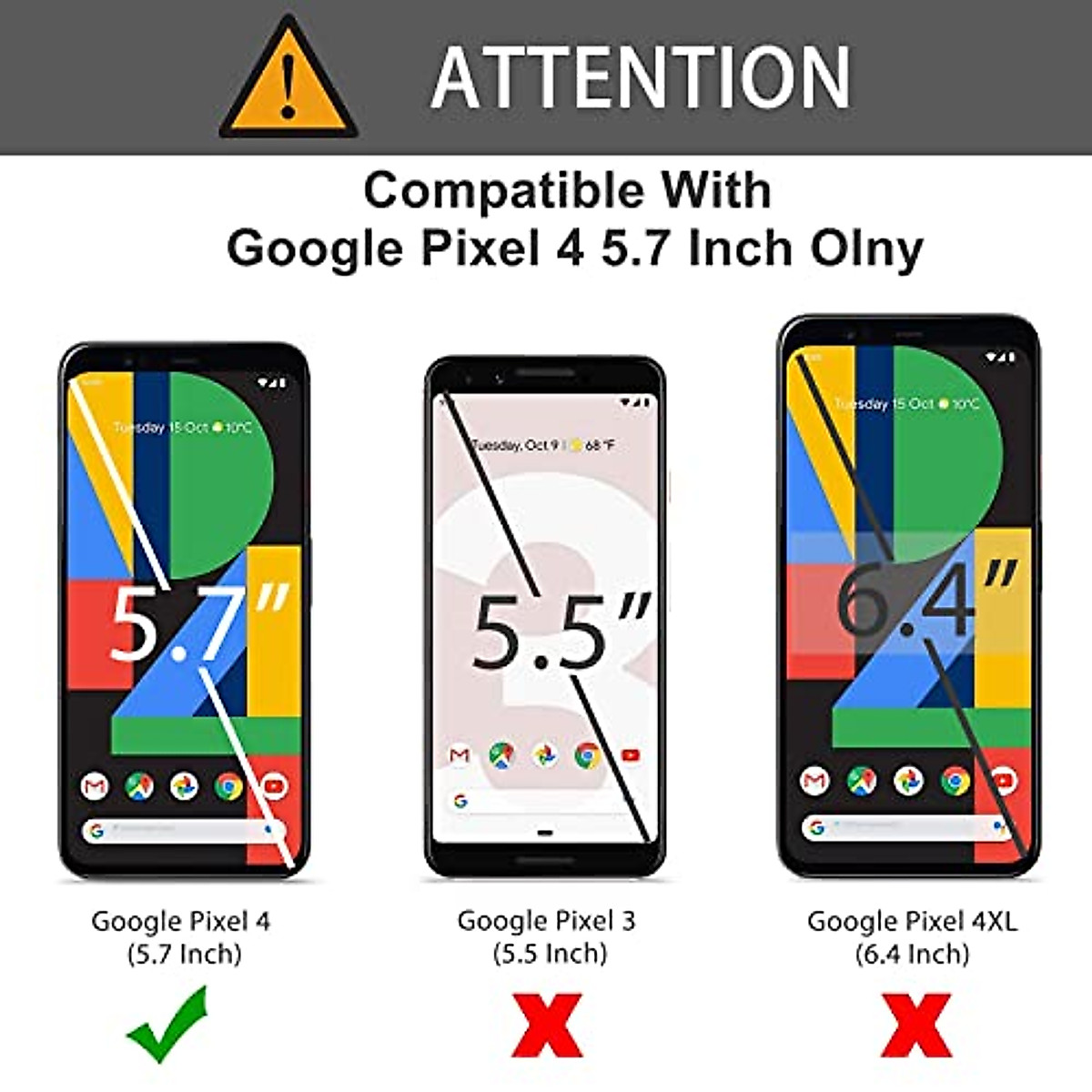 OMOTON [4 Pack Screen Protector for Google Pixel 4 (5.7 Inch), Tempered Glass/Alignment Frame/Scratch Resistant/Only Cover Display Area