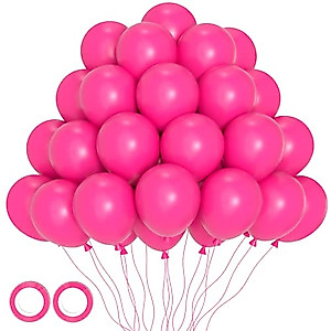 Voircoloria 105pcs Hot Pink Balloons 12inch Dark Pink Balloons for Birthday Graduation Baby Shower Wedding Anniversary Princess Theme Party Valentine's Day Decorations