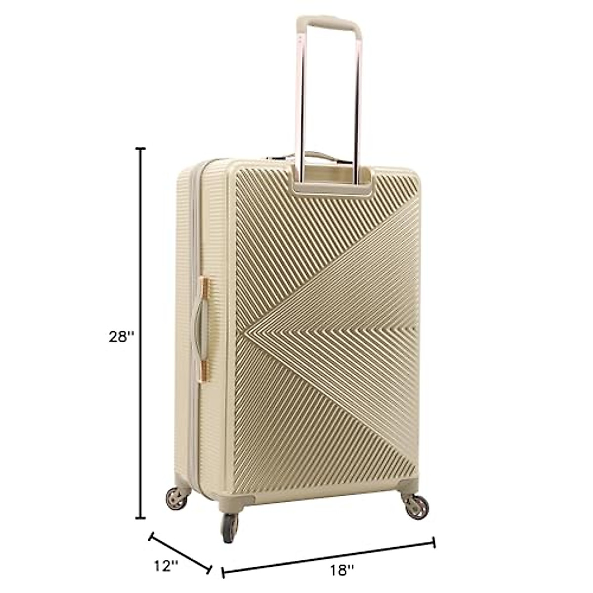 kensie Women's Dawn Hardside Spinner Luggage, Pale Gold, 3-Piece Set (20/24/28)