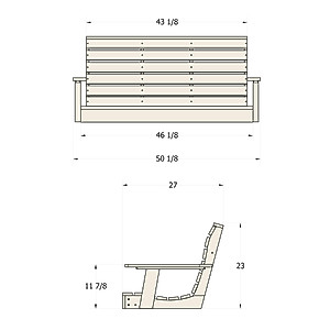 Bahia Verde Riverside Porch Swing 4ft, Black Sand