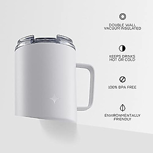 JoyJolt Triple Insulated Tumbler with Handle. 12 oz Tumbler Cup with Lid. Vacuum Sealed, Copper Lined, Double Wall Stainless Steel Tumblers. Travel Mug with Lid, Coffee Tumbler, Smoothie Cup, Tea Mug